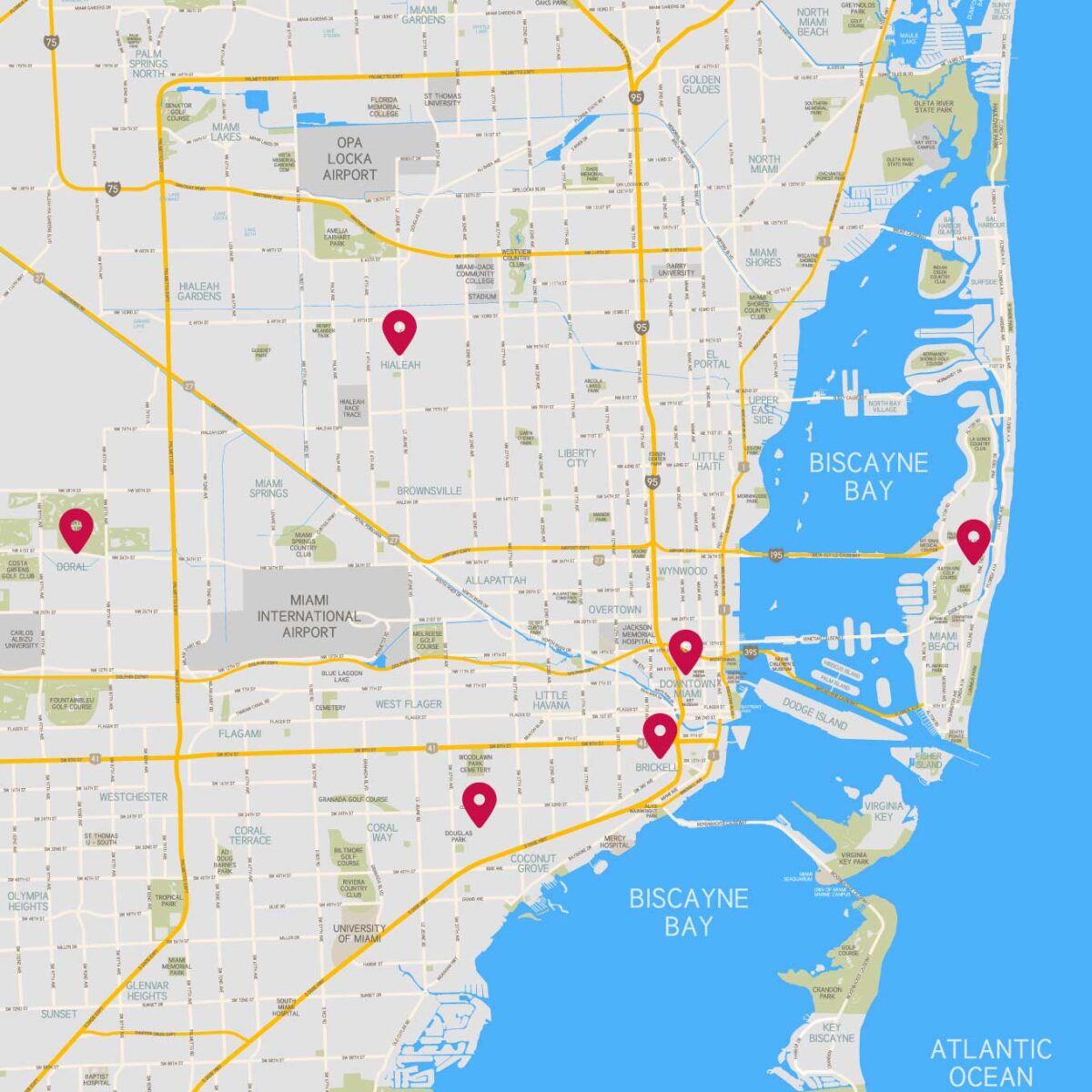 Mapa De Miami Florida South Florida Map USA Coastal Regions